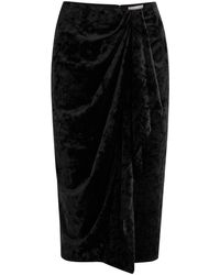 Isabel Marant Draped Caciamain Midi Skirt in Brown | Lyst UK