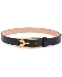 Victoria Beckham Dorian Double Pin-Buckle Suede Belt in Blue | Lyst UK