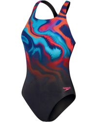 Speedo Shaping Bandeau Swimsuit in Black | Lyst UK
