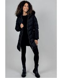Harvey and Jones Quilted Coat in Blue | Lyst UK