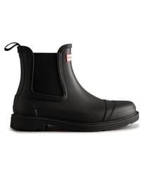 HUNTER Comando Chelsea Wellies in Black | Lyst UK