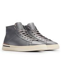 BOSS by HUGO BOSS Leather Cupsole Trainers With Logos And Signature ...