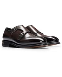 BOSS by HUGO BOSS Double-monk Shoes In Burnished Italian Leather in ...