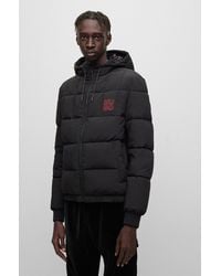 BOSS by HUGO BOSS Water-repellent Lacquered Puffer Jacket With Stacked ...