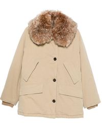 Prada Logo Faux-Fur Jacket in Black | Lyst UK