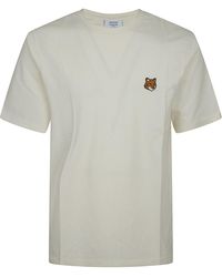 Maison Kitsuné Fox Head Regular Tee-Shirt in White for Men | Lyst