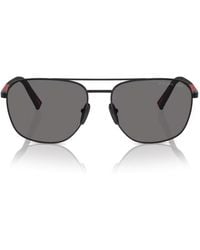 Prada Linea Rossa Ps 54Zs Metallo/Gommato Sunglasses in Grey for Men ...