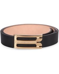 Victoria Beckham Tone-Buckle Belt in Black | Lyst UK