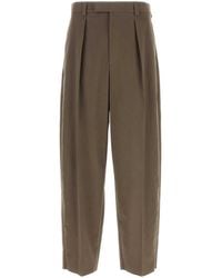 Ferragamo Wide Leg Pants in Natural for Men | Lyst
