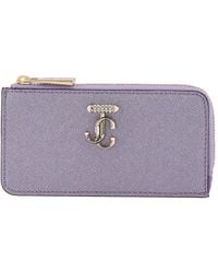 Jimmy Choo Artwork Glitter Fabric Jc Cardholder in Grey | Lyst UK