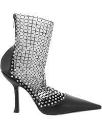 Rene Caovilla Crystal-Embellished Mid-Calf Boots in Black | Lyst UK