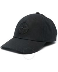 Stone Island Slate Cotton Baseball Cap in Black for Men | Lyst UK