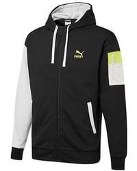 PUMA Logo-detail Hooded Jacket in Grey for Men | Lyst UK