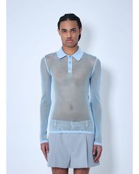 Gucci Embossed Technical Mesh Polo Shirt in Blue for Men | Lyst UK