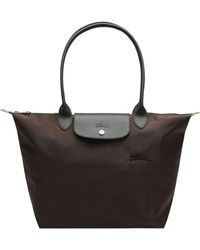 Longchamp Mocha Coloured Le Pliage L Bag in Black | Lyst