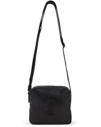 Saint Laurent Ysl Rafia Shoulder Bag in White for Men | Lyst