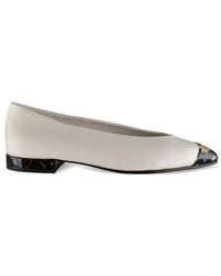 Loro Piana Rebecca Ballerinas in White | Lyst