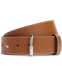 Max Mara 25mm Belt Loop Leather Belt in Brown | Lyst UK