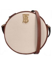 Burberry Black Leather Logo Embsed Round Louise Bag | Lyst