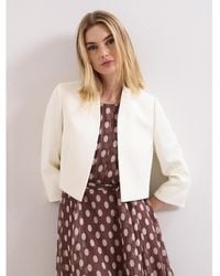 Phase Eight Catherine Collarless Jacket in Natural | Lyst