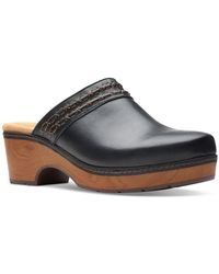 Clarks Paizlee Poppy Clog in Black | Lyst