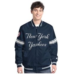 Starter New York Jets Scout Full-snap Varsity Jacket in White | Lyst