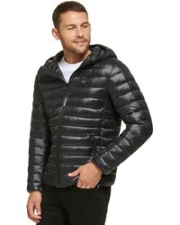 Calvin Klein Hooded Packable Down Jacket in Black for Men Lyst