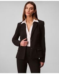 Calvin Klein Ponte Slim Blazer in Black | Lyst