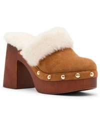 Madden Girl Austin-p Patch Studded Wooden Platforms Mules Clogs in ...