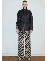 Mango Zebra-Print Straight-Fit Jeans in Blue | Lyst UK