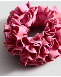 Mango Mini Ruffled Scrunchie in Red | Lyst UK