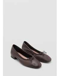Mango Satin Ballet Flats With Contrast Piping in Pink | Lyst UK