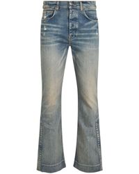 Amiri 27cm Flared Stack Cotton Denim Jeans in Blue for Men Amiri 27cm Flared Stack Cotton Denim Jeans in Blue for Men