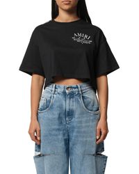 Amiri Arts District Cropped Cotton Tee in White | Lyst UK