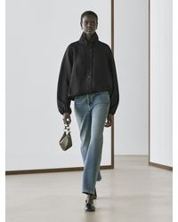 MASSIMO DUTTI Linen Blend Bomber Jacket in Brown | Lyst UK