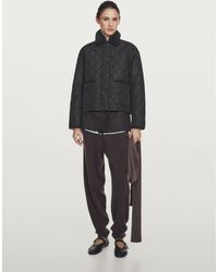 MASSIMO DUTTI Puffer Jacket With Scarf Detail Water Repellent in Grey ...