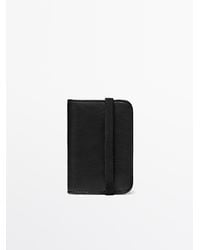 MASSIMO DUTTI Nappa Leather Card Holder With Flap in Black for Men ...