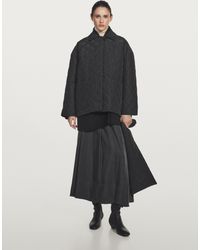 MASSIMO DUTTI Puffer Jacket With Scarf Detail Water Repellent in Grey ...