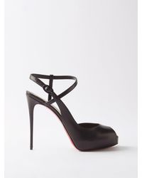 Christian Louboutin Maria Frou Alta Satin Platform Pumps in Black | Lyst