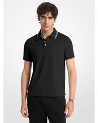 Michael Kors Mk Logo Trim Cotton Jersey Polo Shirt in Blue for Men ...
