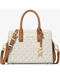 Michael Kors Laila Extra-Small Signature Logo Crossbody Bag in Natural ...