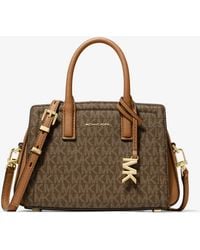 Michael Kors Laila Extra-Small Signature Logo Crossbody Bag in Natural ...