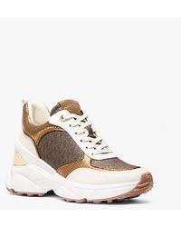 Michael Kors Katrina Signature Logo And Metallic Lizard Embossed ...