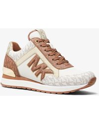 Michael Kors Maddy Two-tone Logo Trainer | Lyst Canada