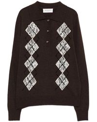 Ermanno Scervino Crochet Shirt Polo in Red | Lyst UK