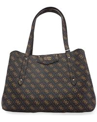 Guess Davina Shoulder Bag in Natural | Lyst UK