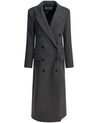 IVY & OAK Double-Breasted Coat in Black | Lyst UK