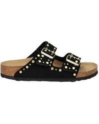 Birkenstock Sliders in Brown | Lyst