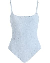 Juillet Imey Broderie Anglaise One-Piece Swimsuit in White | Lyst