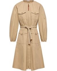 Moncler Pleated Poplin Dress in Black | Lyst